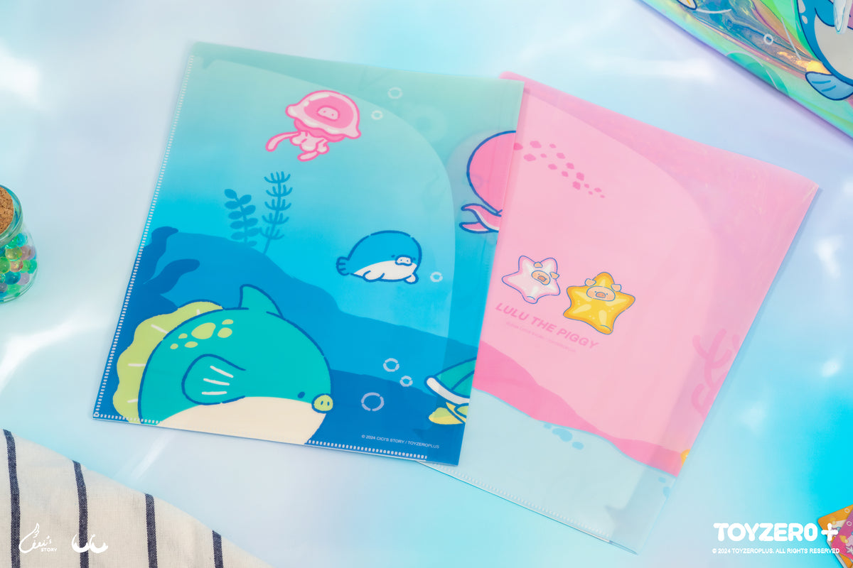 LuLu the Piggy Ocean - Glitter A4 Folder (Diver ver.) – LuLu The Piggy